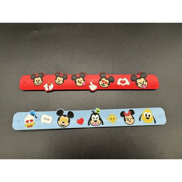 Disney | Other | Set Of 2 Disney Mickey Mouse Emoji Slap Bracelet Red ...